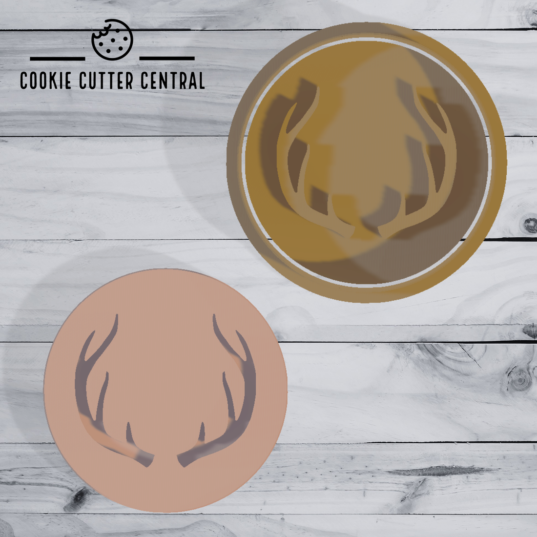 Deer Antlers Cookie Cutter and Embosser - 6.5cm Round – Cookie Cutter ...