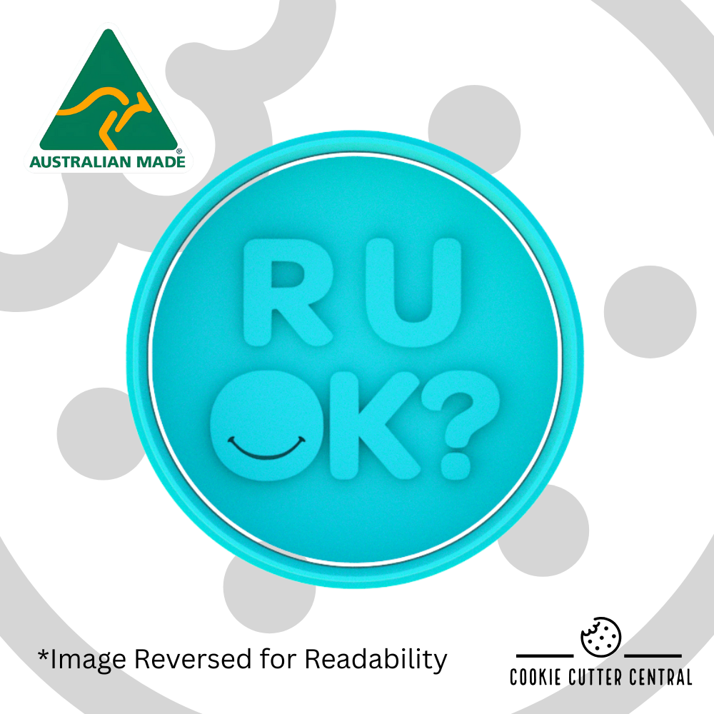 R U OK? Cookie Cutter and Embosser - 7.5cm Round – Cookie Cutter Central