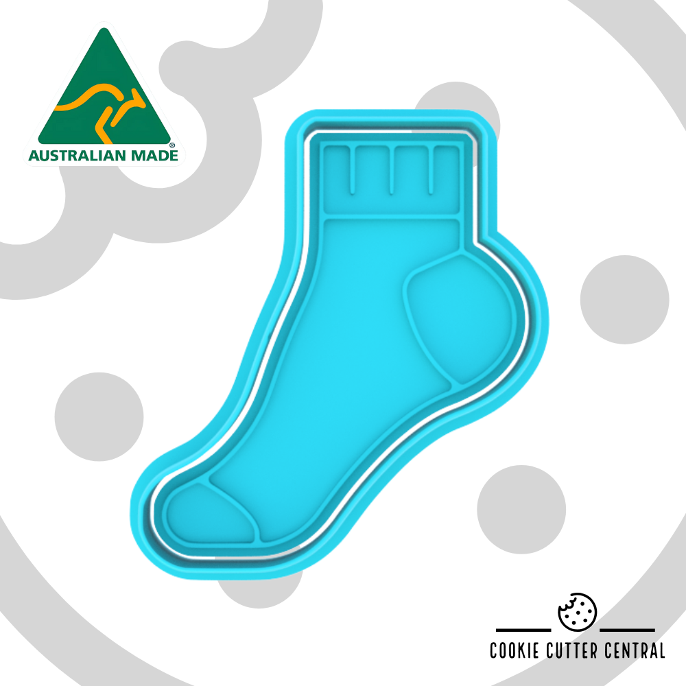Sock Cookie Cutter and Embosser - 8.4cm x 7.4cm – Cookie Cutter Central