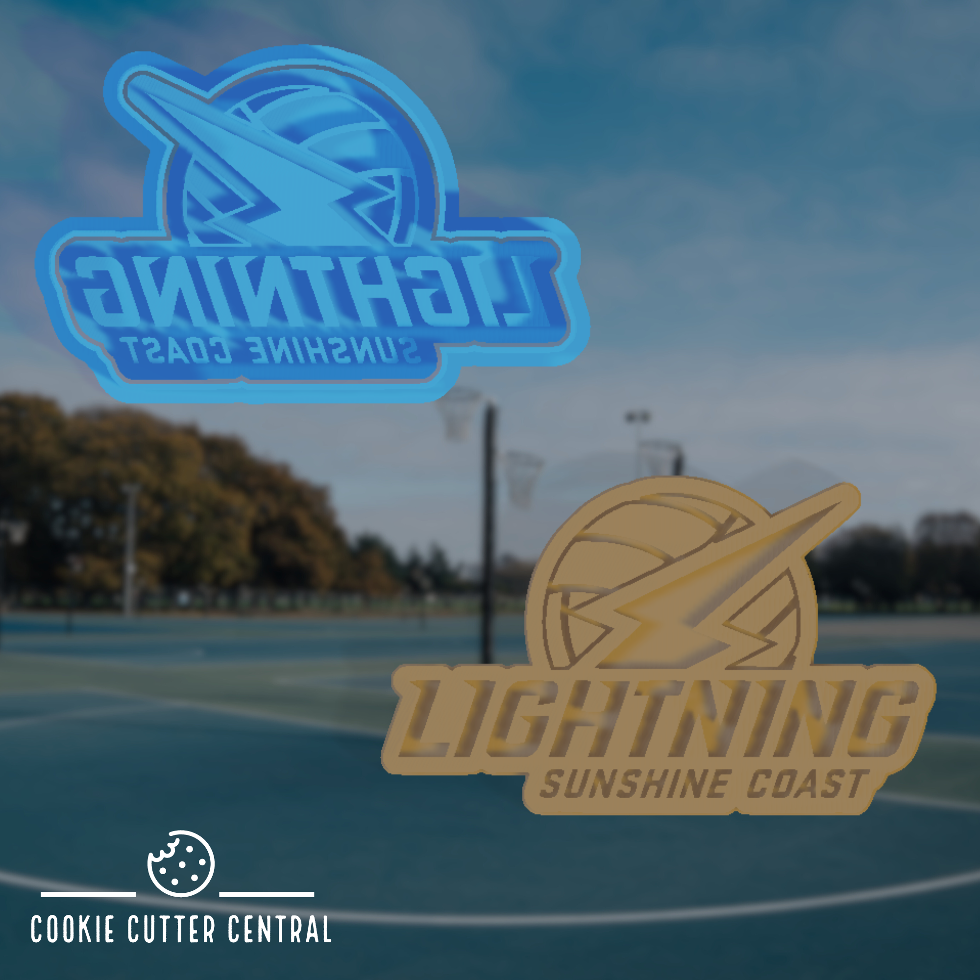 Sunshine Coast Lightning Netball Team Cookie Cutter and Embosser - 6.5 ...