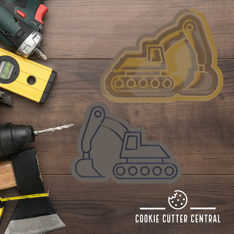 Excavator Cookie Cutter and Embosser - 6.1cm x 8.3cm – Cookie Cutter ...