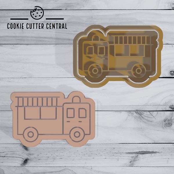 Fire Truck Cookie Cutter and Embosser - 5cm x 7.6cm – Cookie Cutter Central