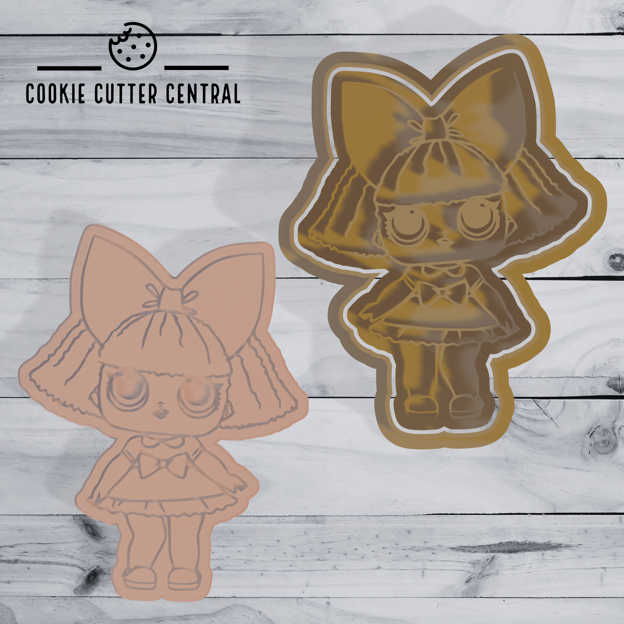 LOL Doll (Glitter Queen) Cookie Cutter and Embosser - 10cm – Cookie ...